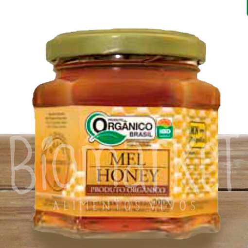 Mel Puro Orgânico Frasco Sextavado - 200g - MN Própolis | Biomarket ...